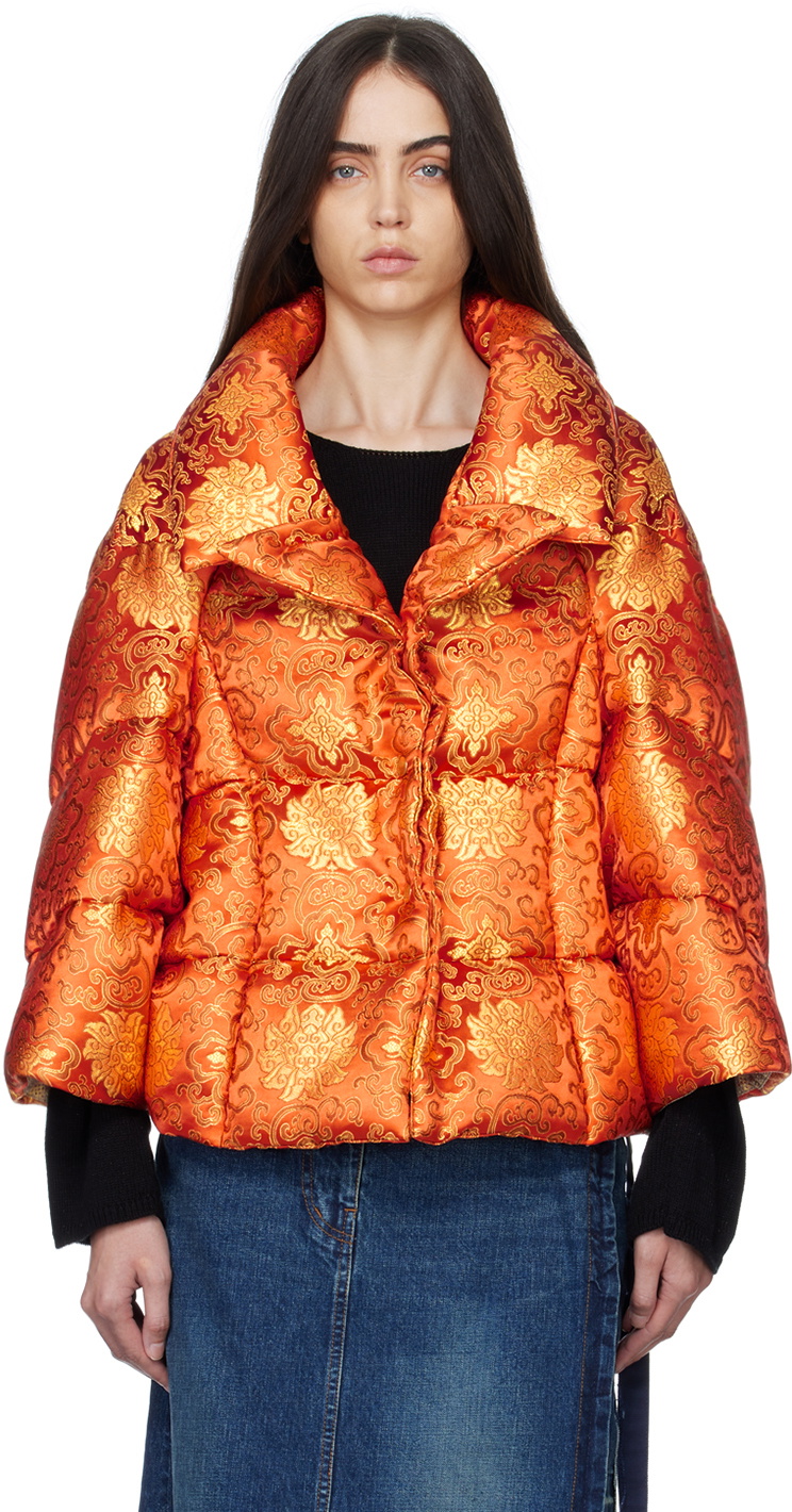 Junya Watanabe Orange Insulated Jacquard Jacket Junya Watanabe