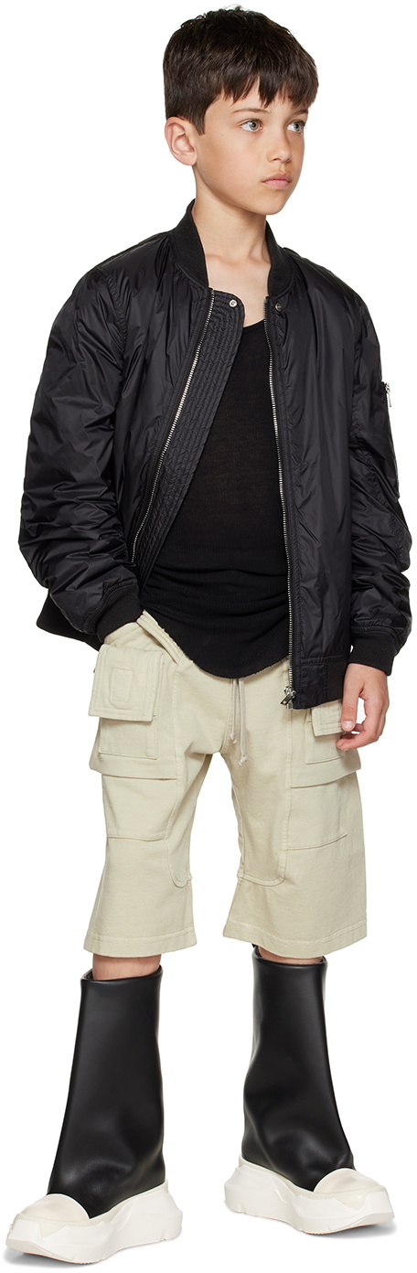 Rick Owens Kids Black Flight Bomber Jacket Rick Owens
