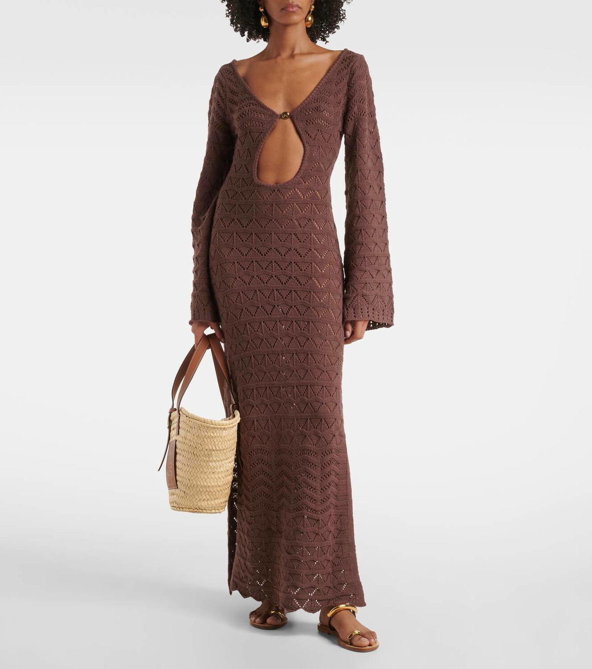 Bananhot Rey crochet cotton-blend maxi dress Bananhot