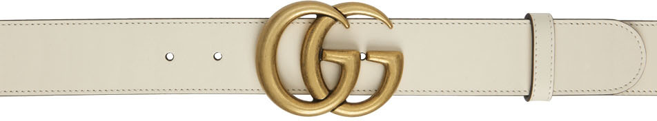 Gucci White GG Belt Gucci