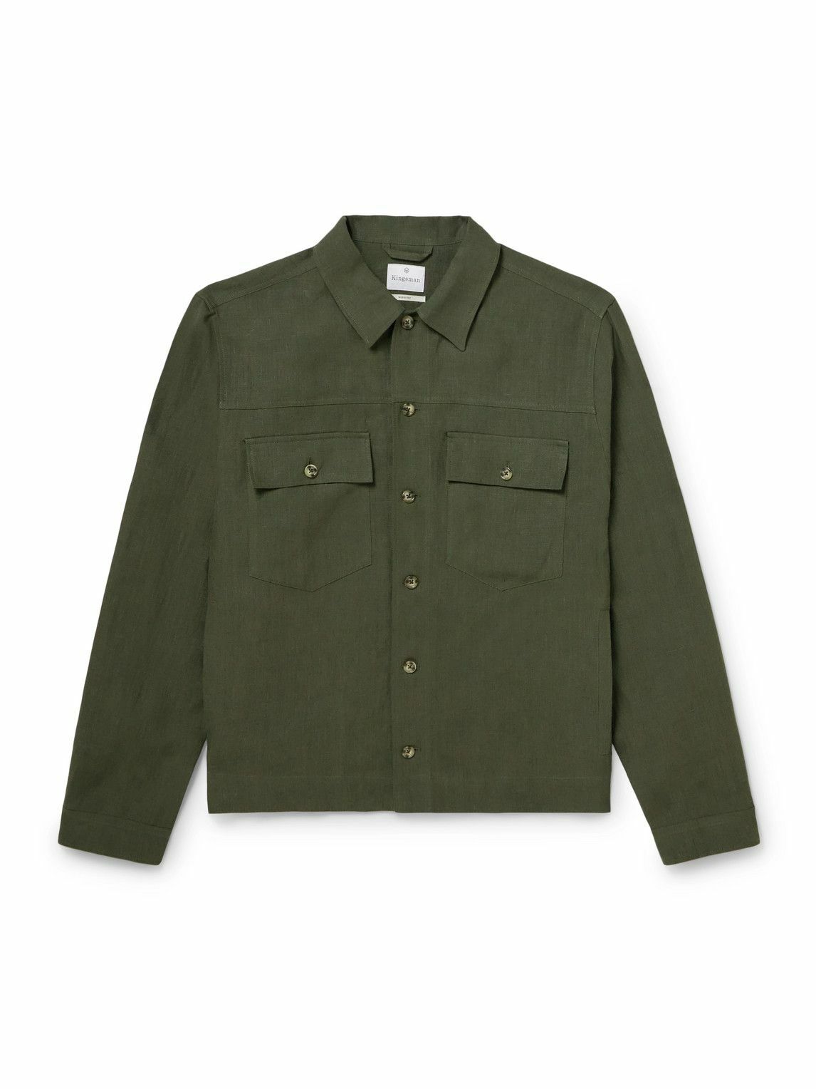 Kingsman - Valstar Linen Shirt Jacket - Green Kingsman