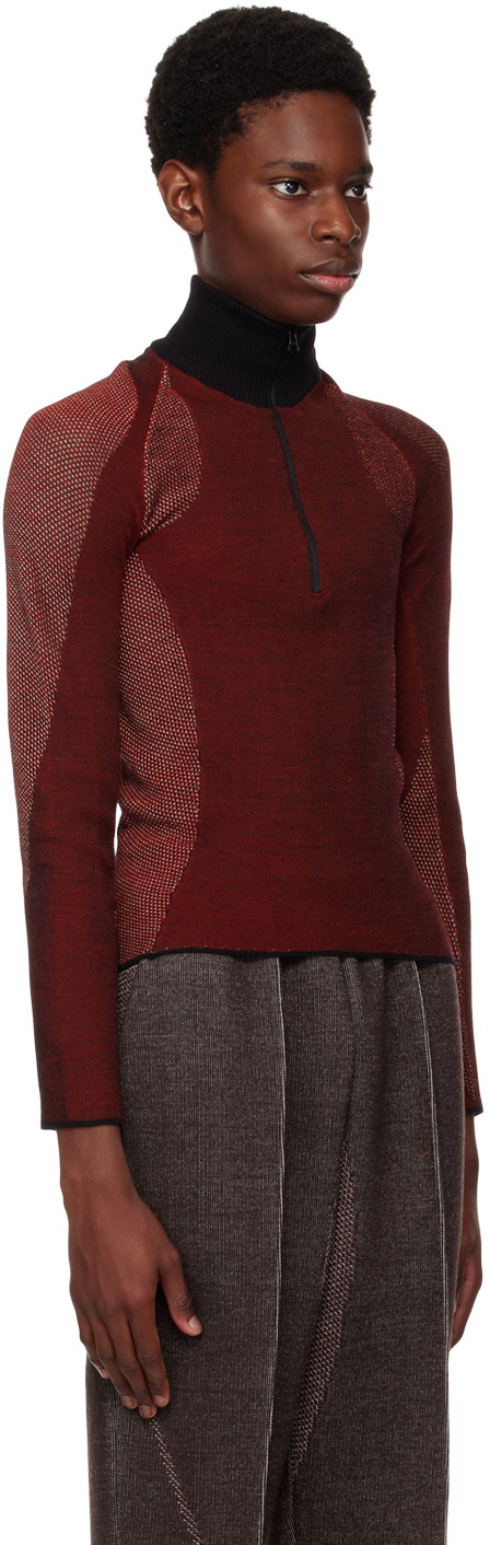 Saul Nash Red Open Knit Turtleneck Saul Nash