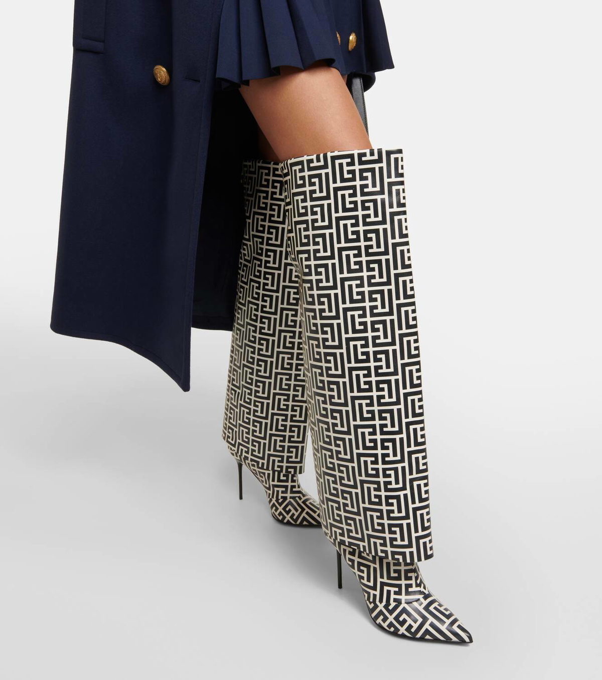 Balmain Ariel monogram knee-high boots Balmain