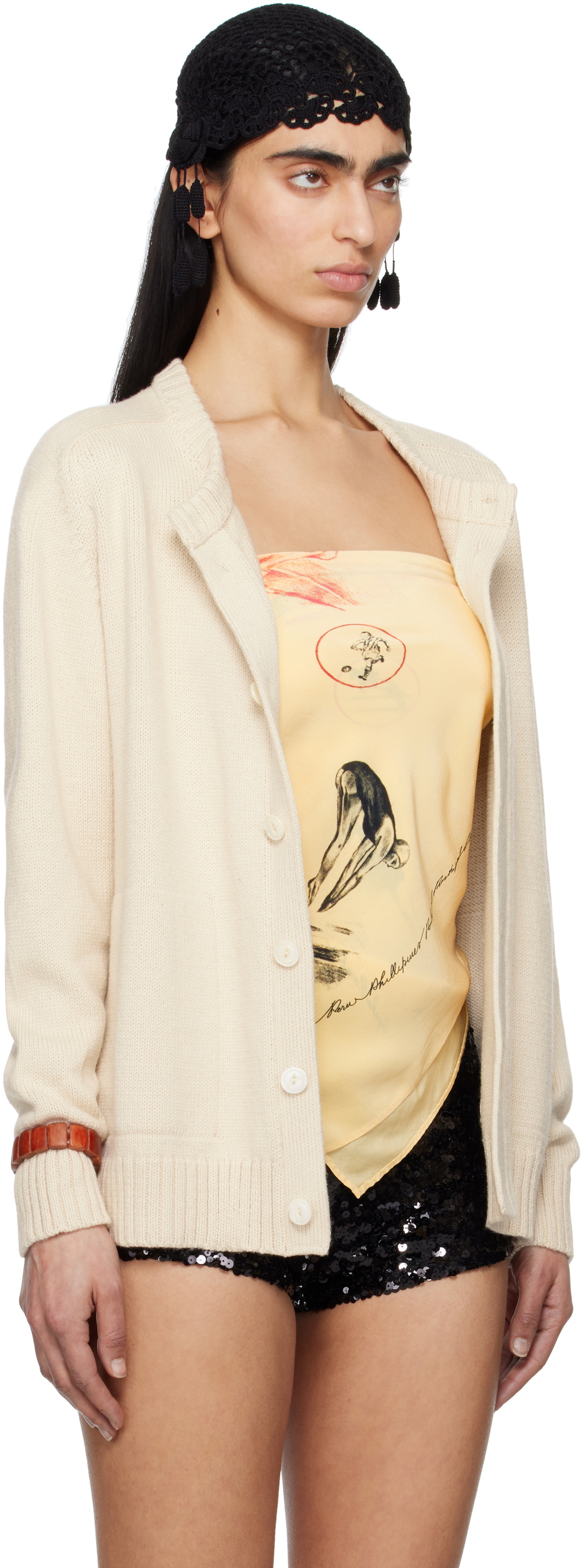 Bode Off-White Meringue Cardigan Bode