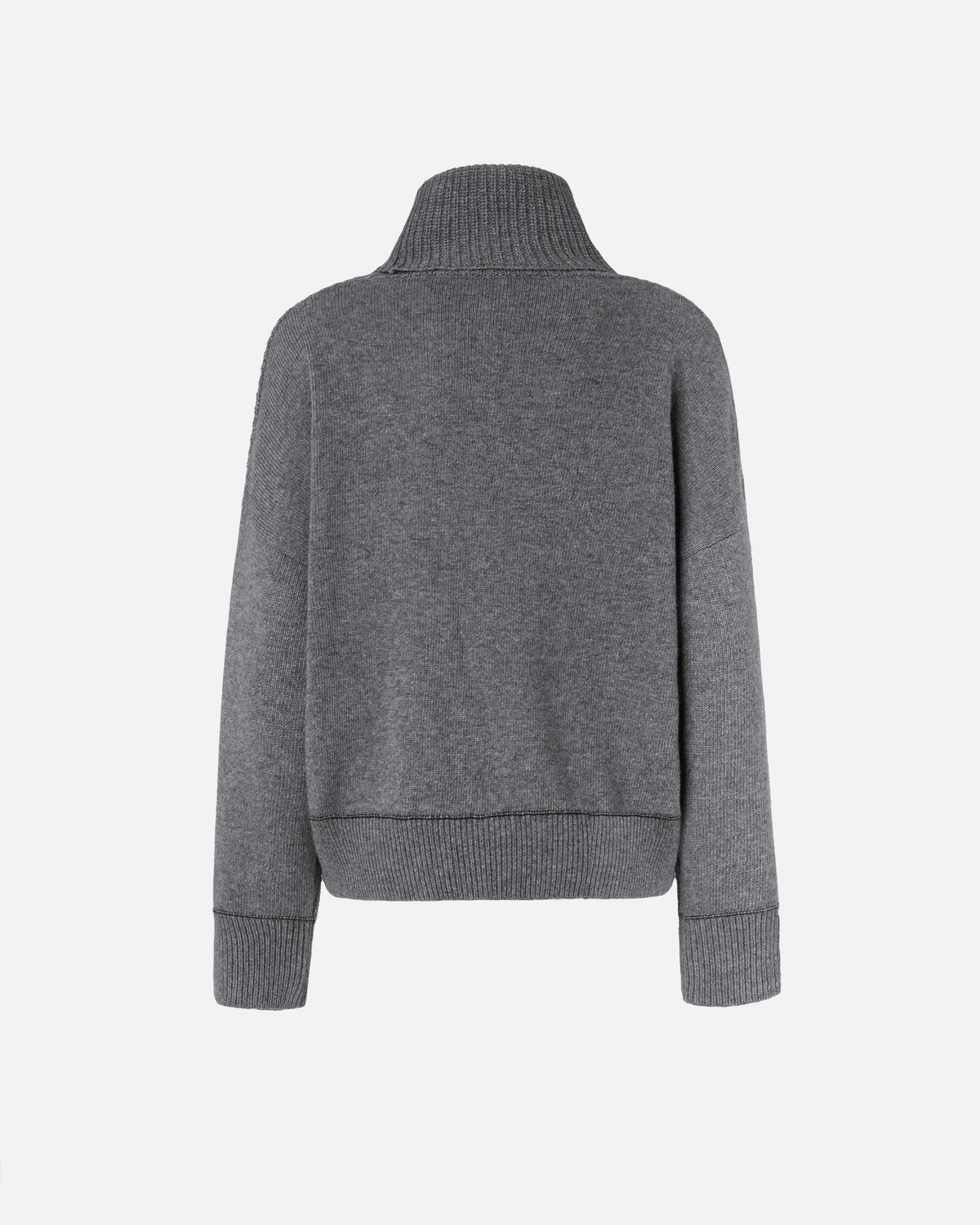 Pinko Fine Wool And Cashmere Turtleneck Jumper Folklore Grey Pinko