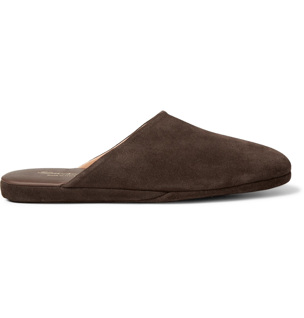 Santoni - Suede Backless Slippers - Brown Santoni