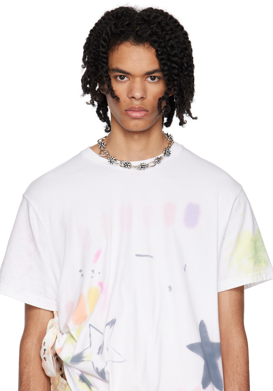 Collina Strada Silver Spikeez Crushed Chain Necklace Collina Strada