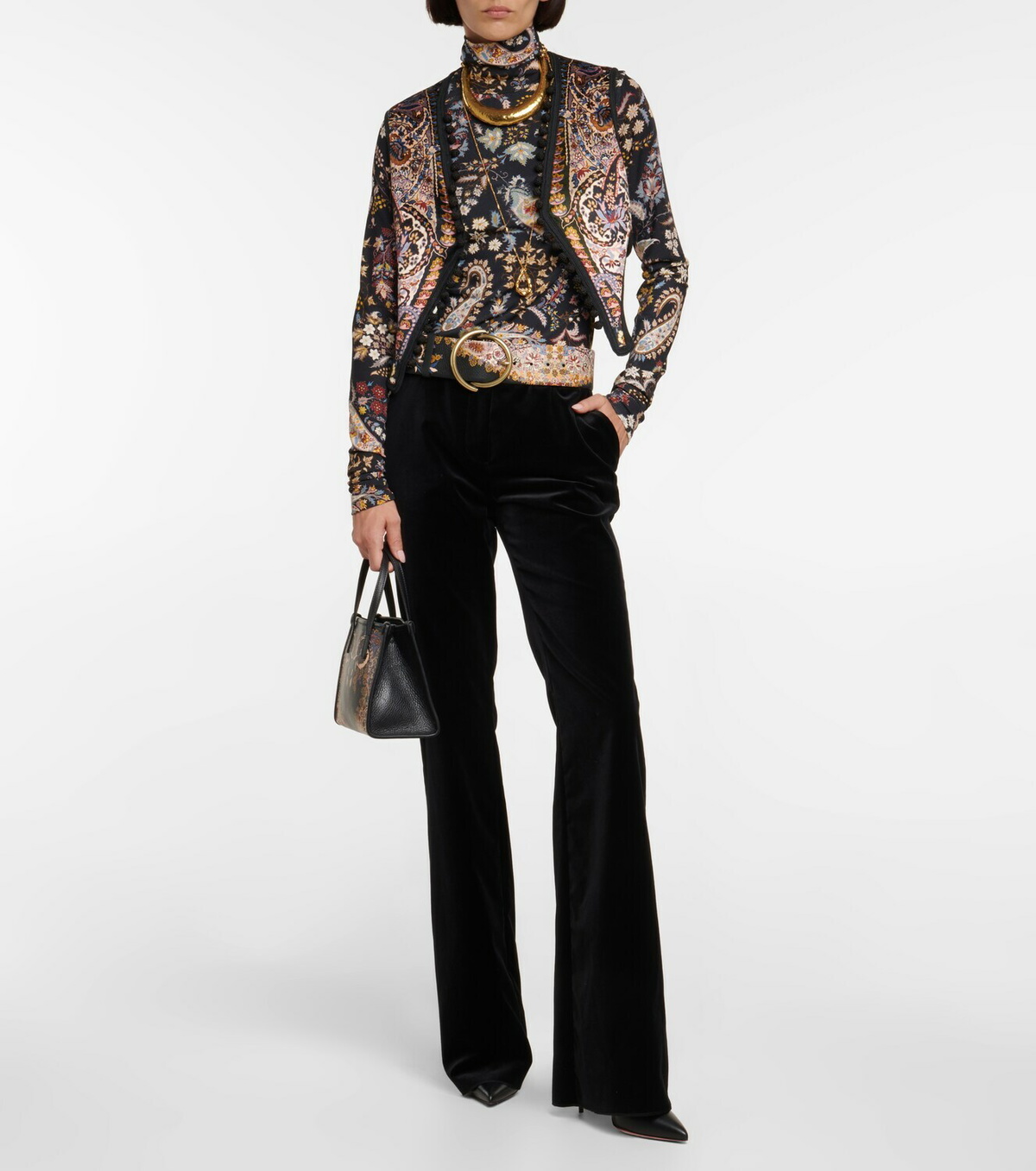 Etro - Paisley high-neck jersey top Etro