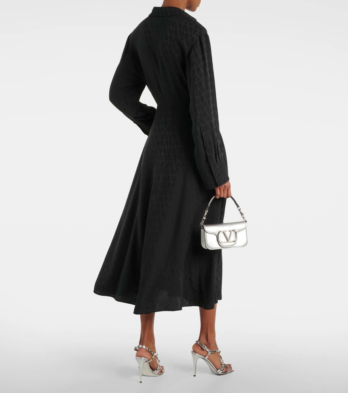 Valentino Monogram silk midi dress Valentino
