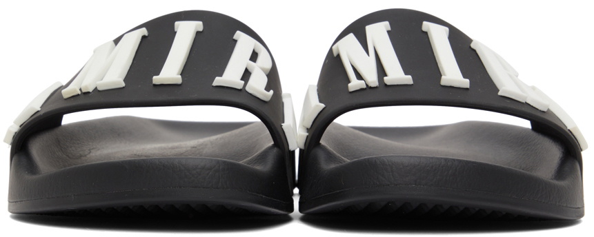 AMIRI Black Logo Pool Slides Amiri