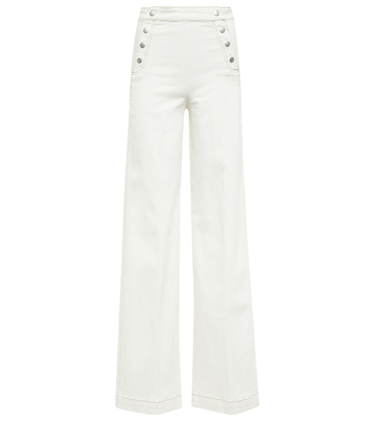 Frame - Sailor Snap high-rise wide-leg jeans Frame Denim