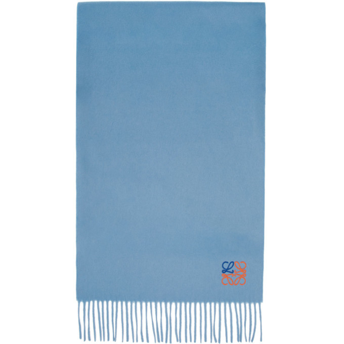 Loewe Blue and Orange Cashmere Anagram Scarf Loewe