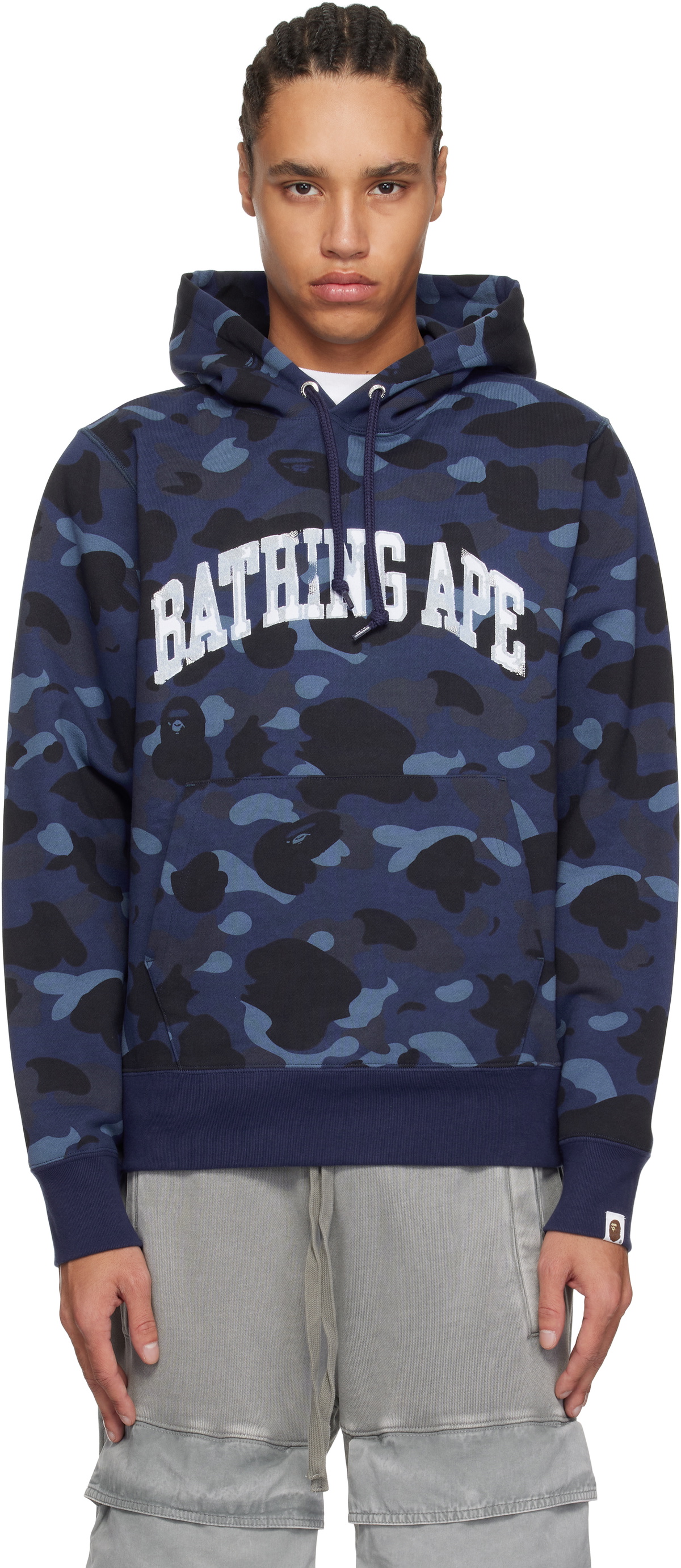 BAPE Navy Color Camo Pullover Hoodie A Bathing Ape