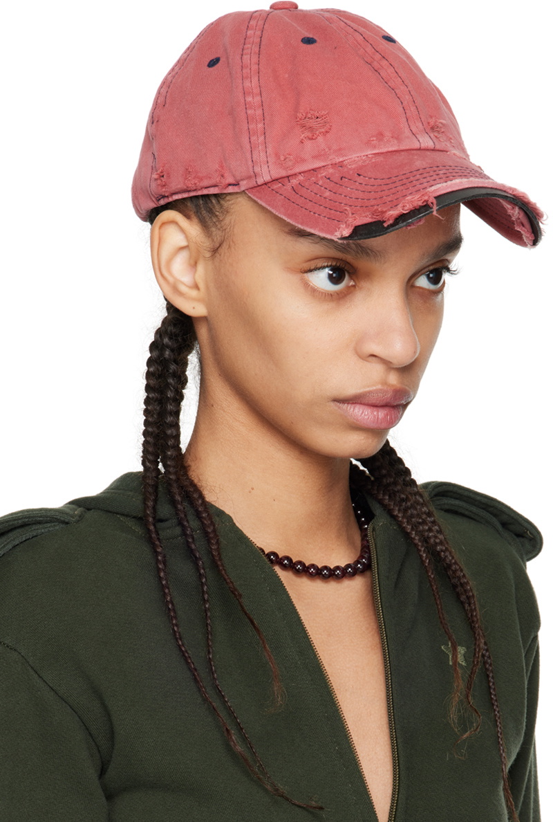 GREG ROSS Red GR Distressed Cap