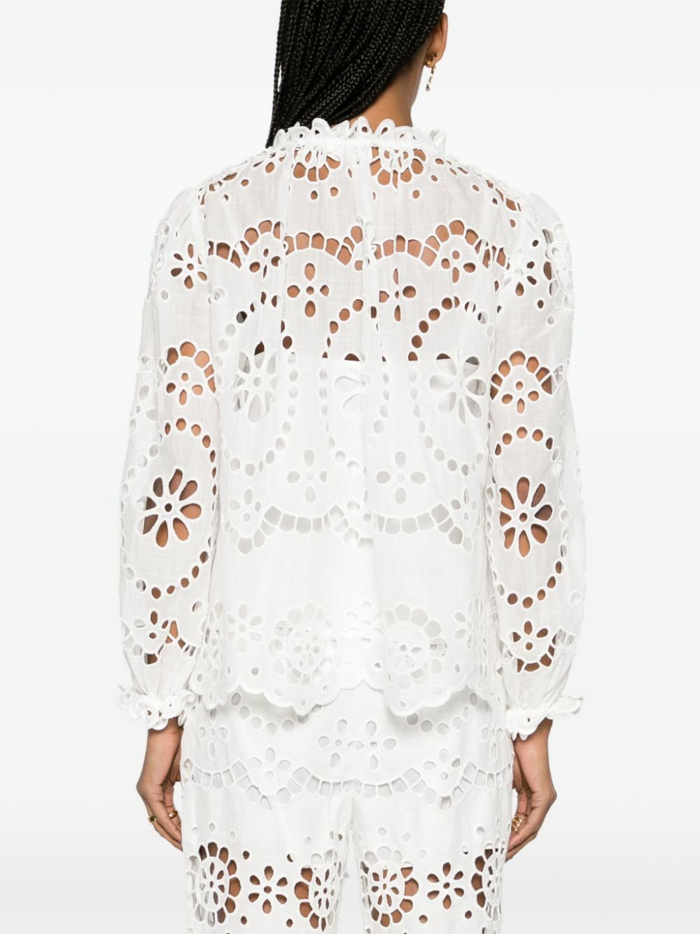 ZIMMERMANN White Lexi Embroidered Cotton Blouse Zimmermann