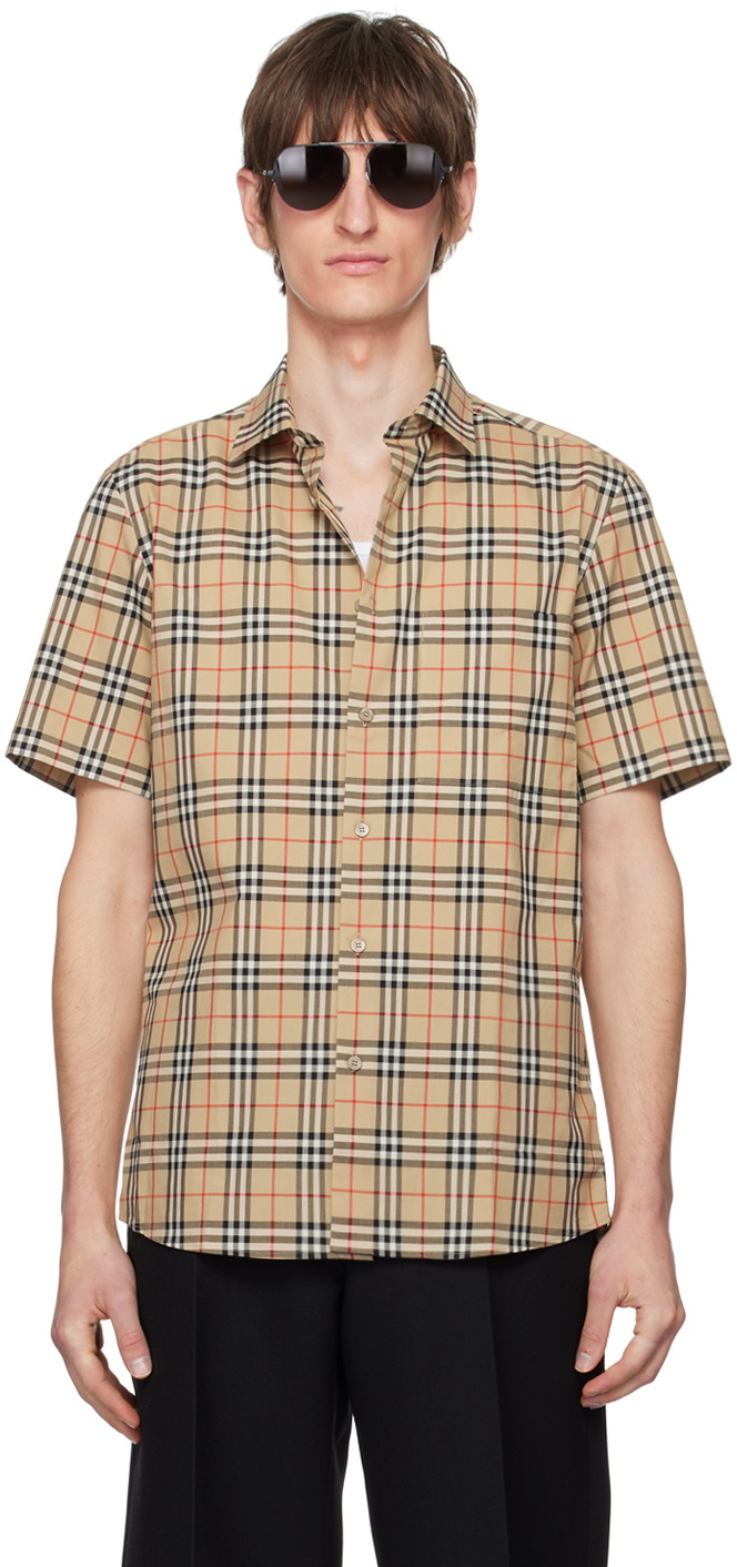 Burberry Beige Check Shirt Burberry