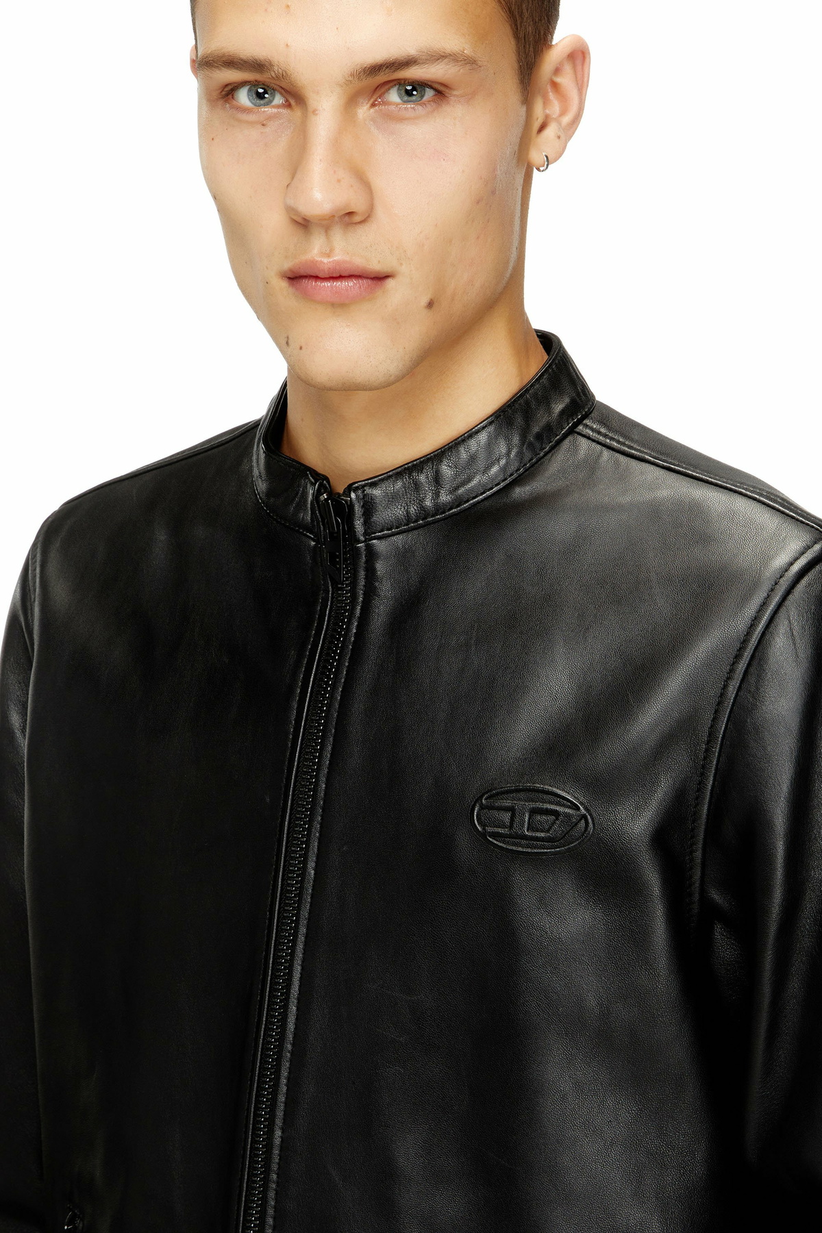Diesel Biker jacket in waxed leather - Leather jackets Mens in Black Diesel