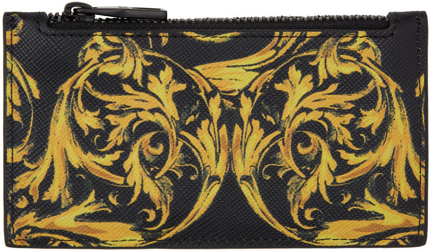 Versace Jeans Couture Black & Gold Regalia Baroque Wallet Versace