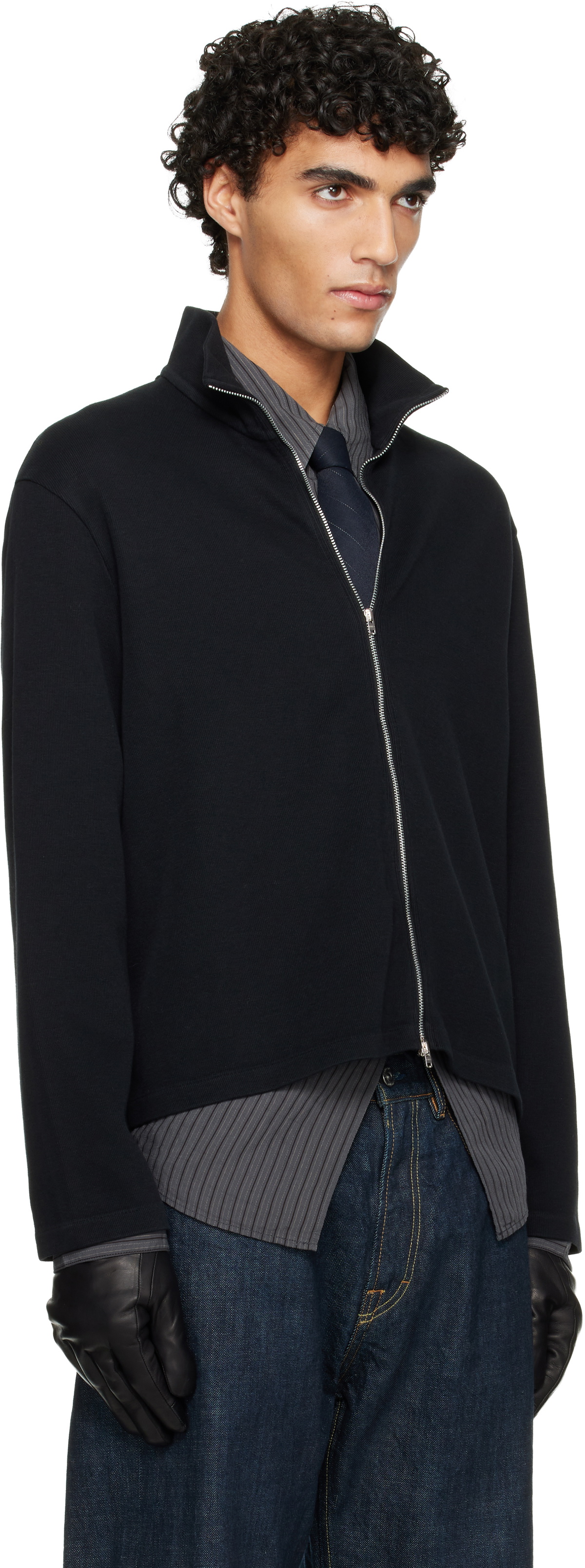 OUR LEGACY Black Shrunken Fullzip Track Jacket Our Legacy