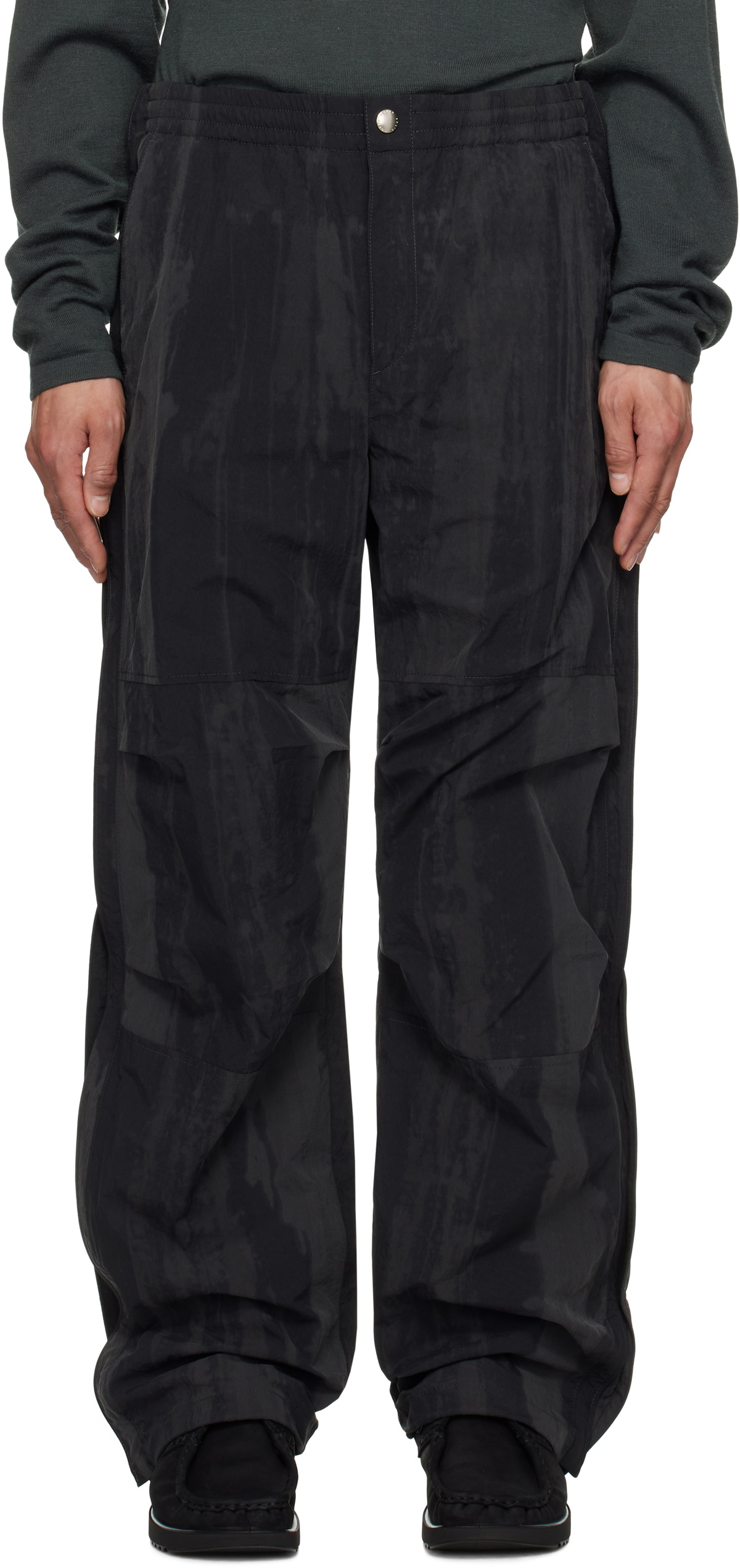 Solid Homme Gray String Detail Trousers Solid Homme