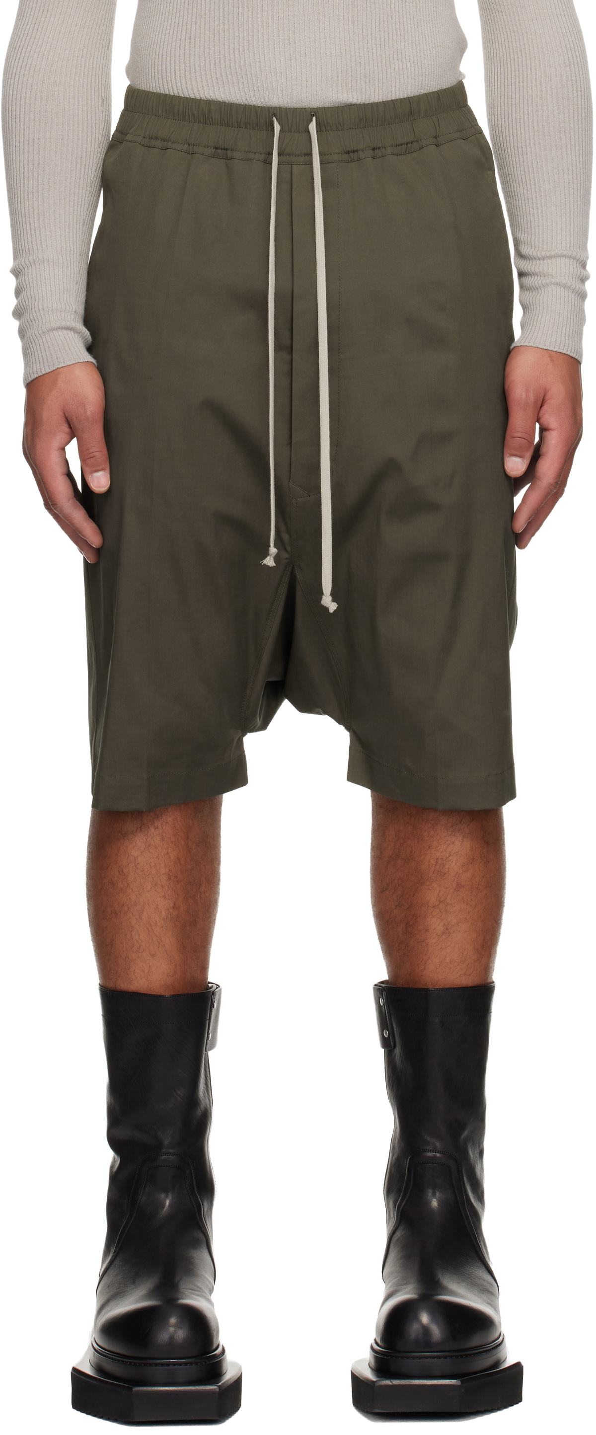 Rick Owens Khaki Concordians Rick's Pods Shorts Rick Owens