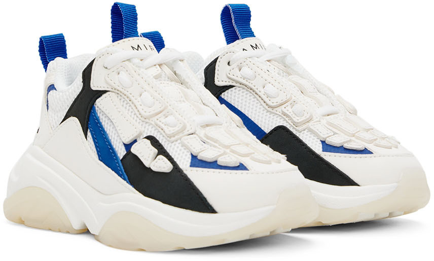 AMIRI Kids White & Blue Bone Runner Sneakers Amiri