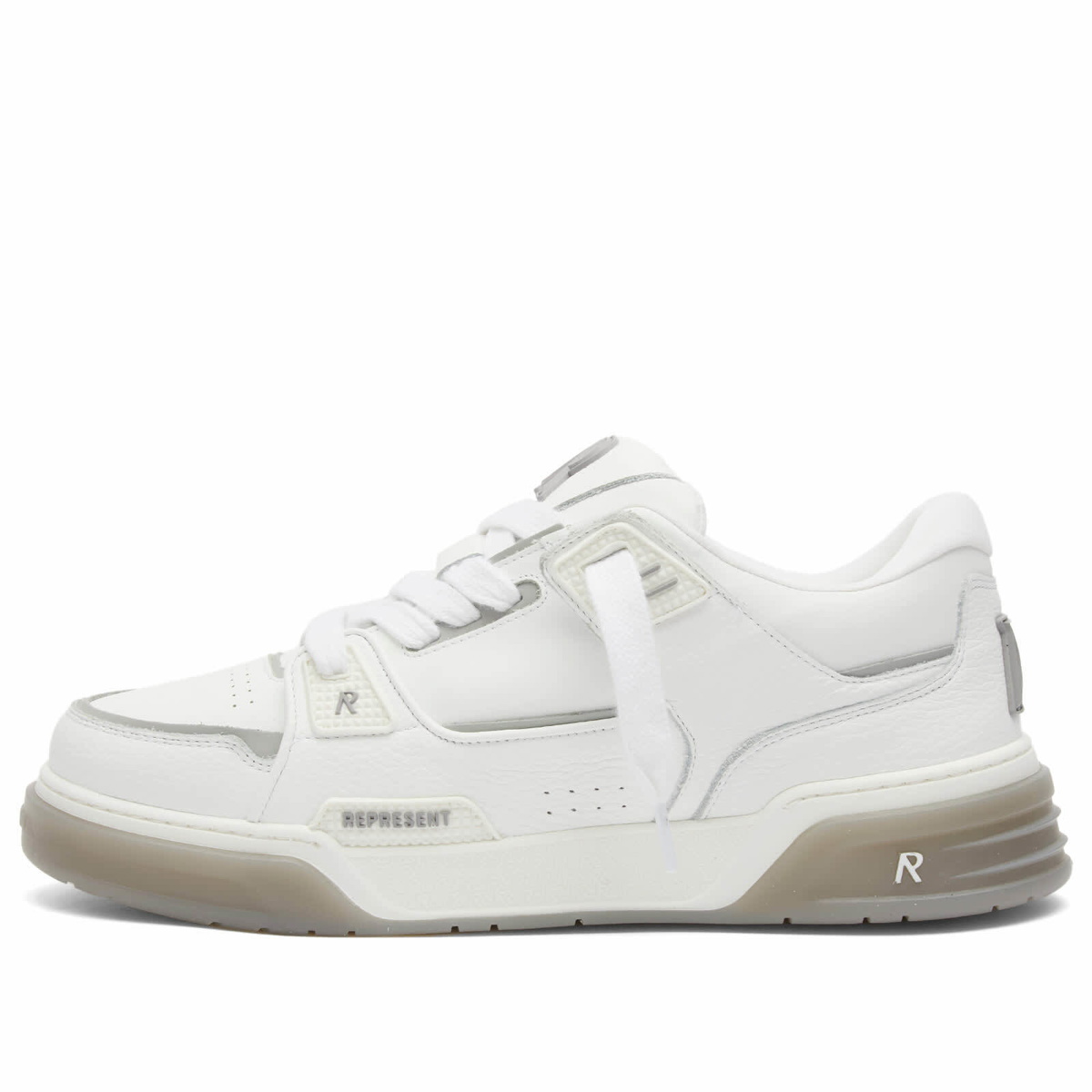 Represent Men's Studio Sneaker in White Grey Represent
