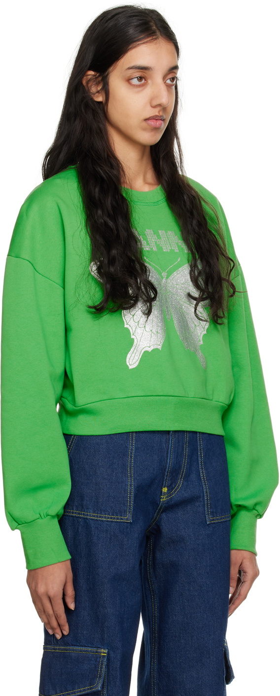 GANNI Green Butterfly Sweatshirt GANNI