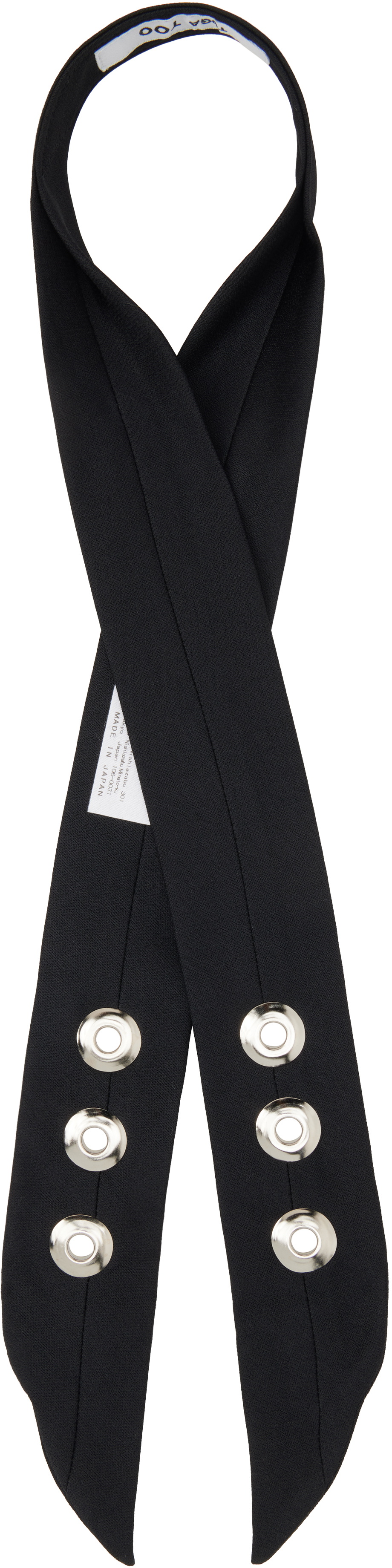 Toga Pulla Black Metal Ribbon Tie Toga Pulla