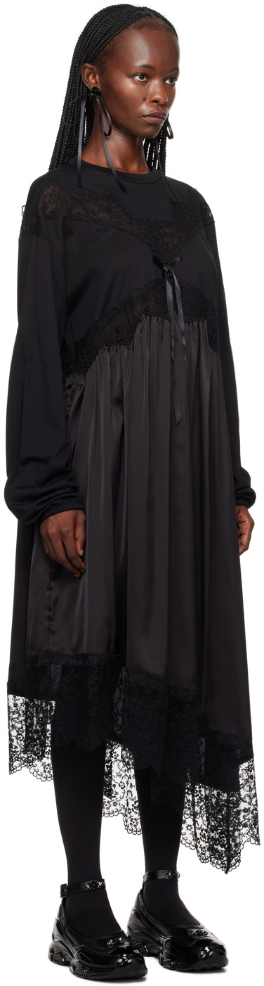 Simone Rocha Black Lace Trim Midi Dress Simone Rocha