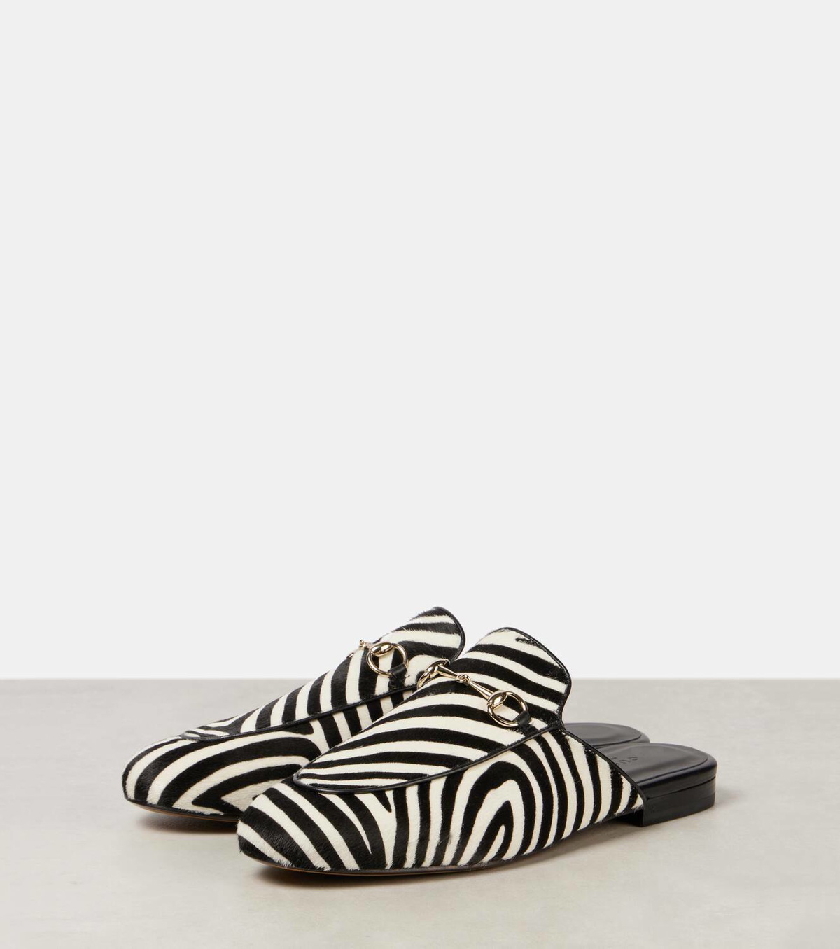 Gucci Horsebit zebra-print calf hair mules Gucci