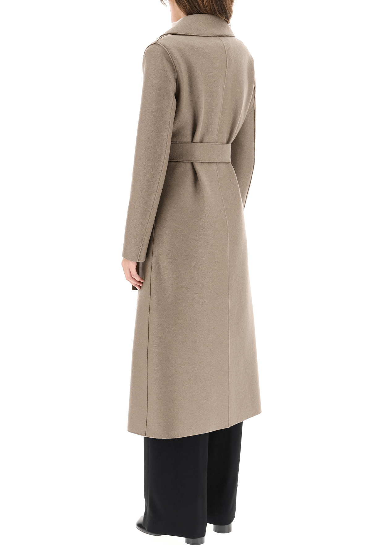 HARRIS WHARF LONDON long pressed wool coat Brown Harris Wharf London