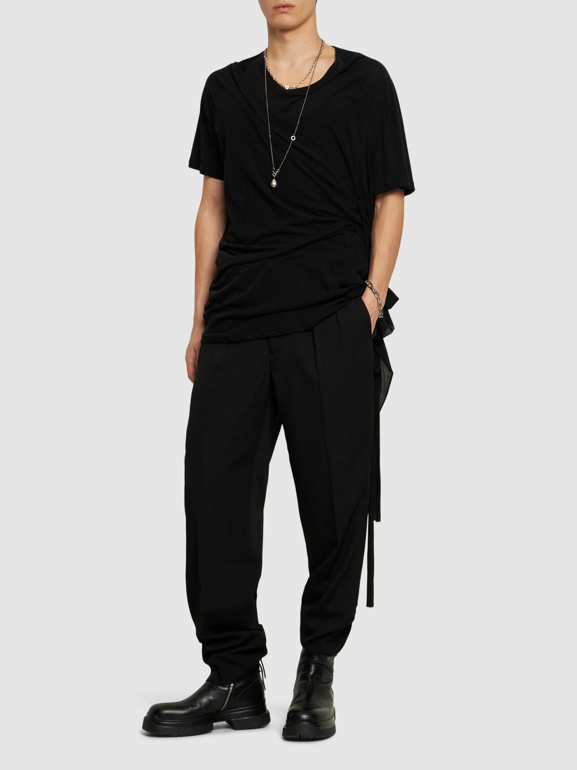 YOHJI YAMAMOTO Cotton Side String T-shirt Yohji Yamamoto