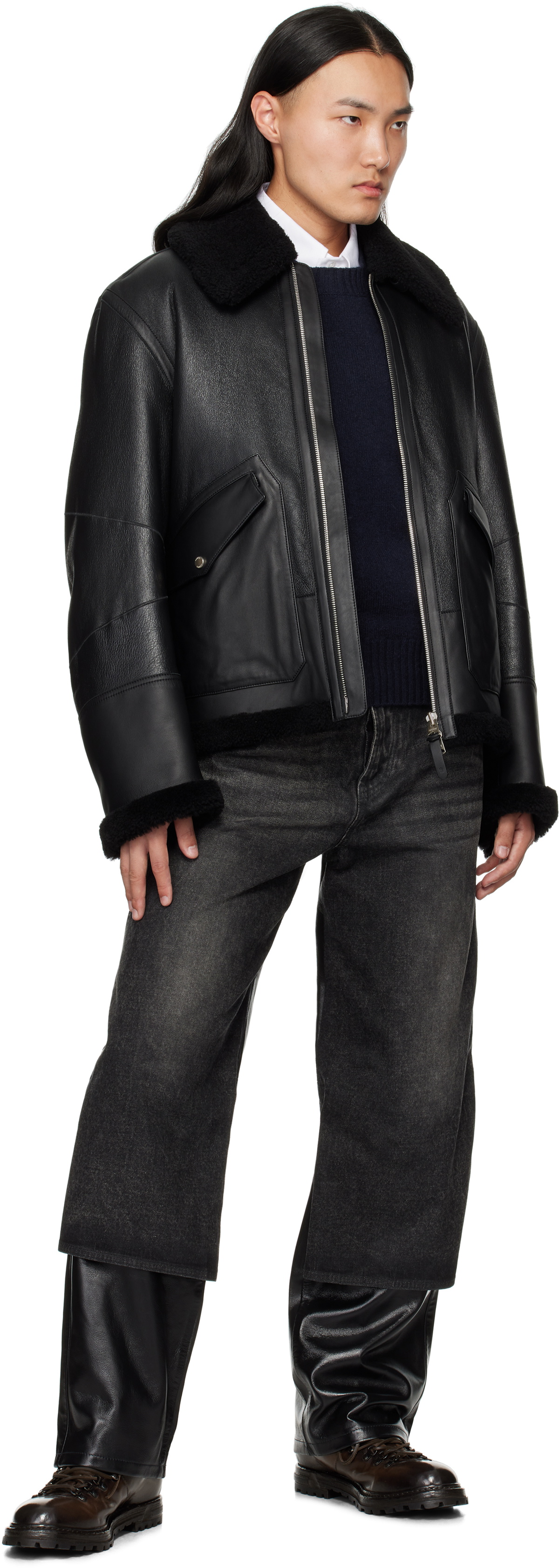 MACKAGE Black Atlas-Sh Shearling Jacket Mackage