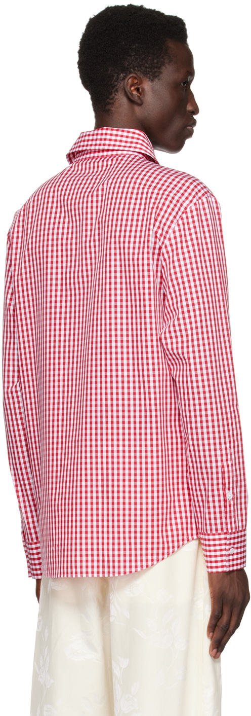 Simone Rocha Red & White Embroidered Shirt Simone Rocha