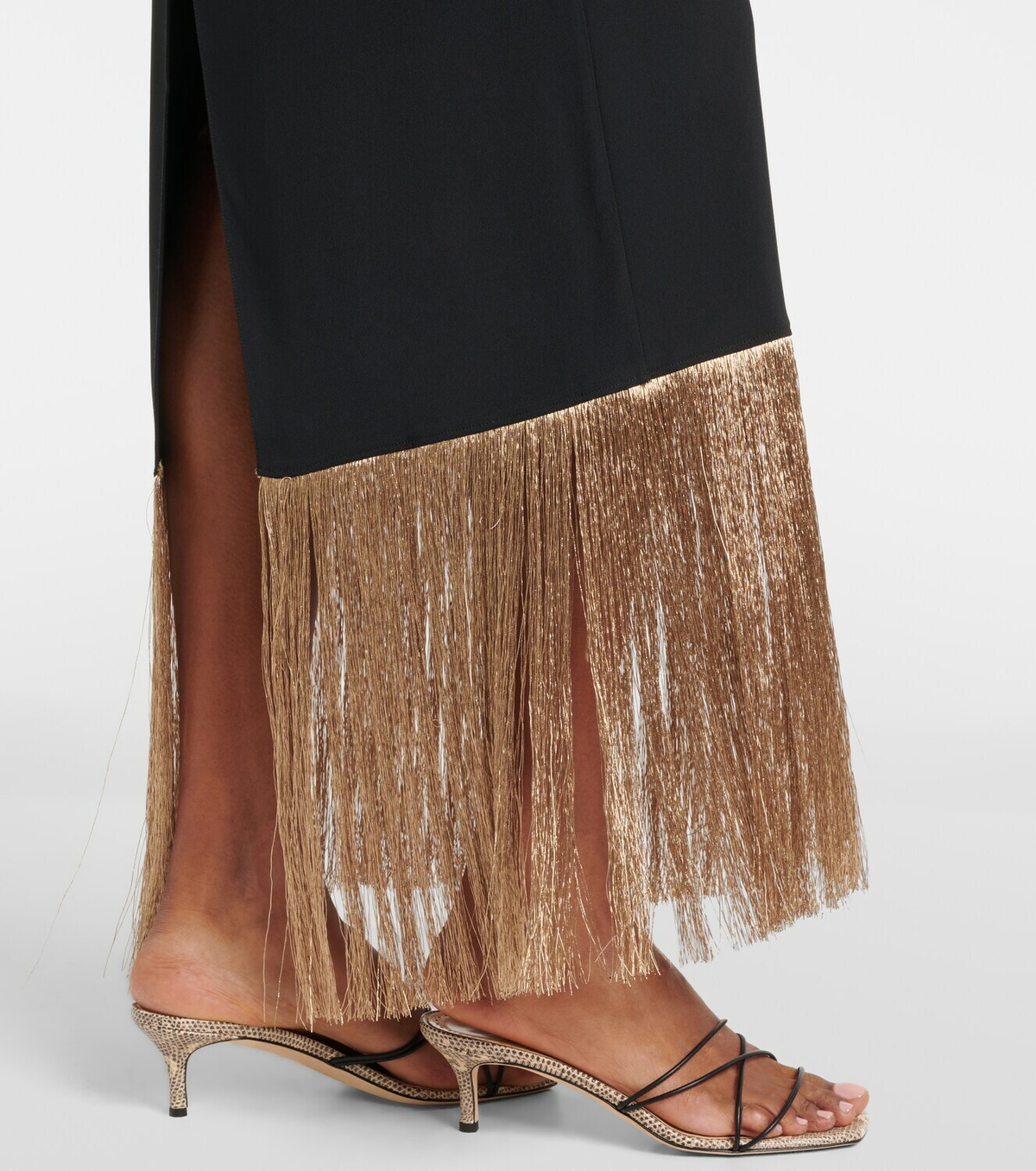Taller Marmo Berlin fringed crêpe cady maxi dress Taller Marmo
