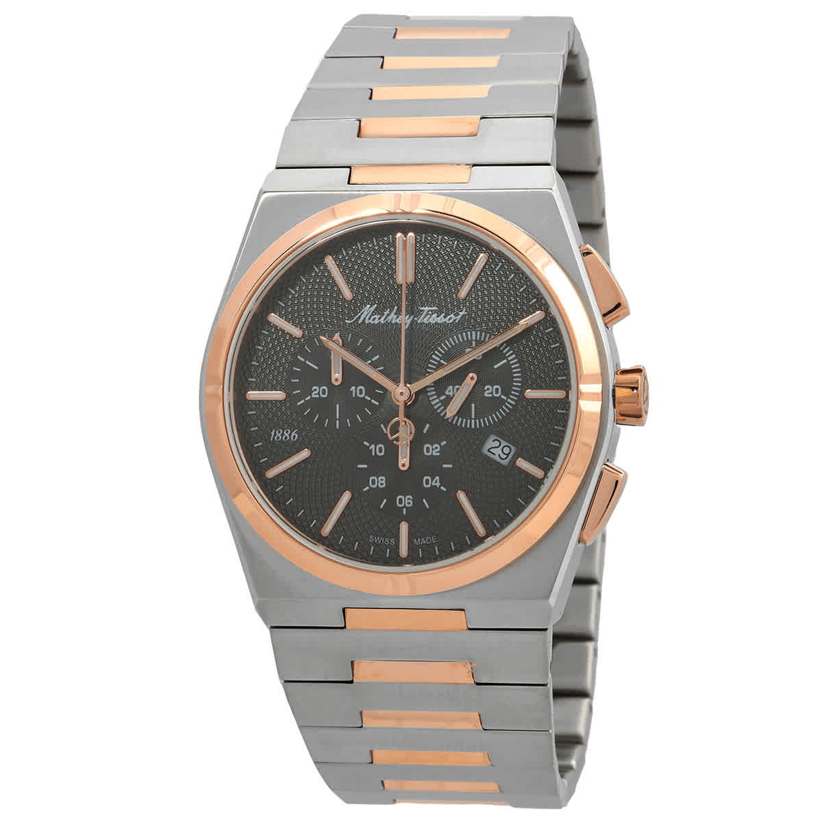 Mathey-Tissot Zeus Chronograph Quartz Black Dial Mens Watch H118CHRS ...