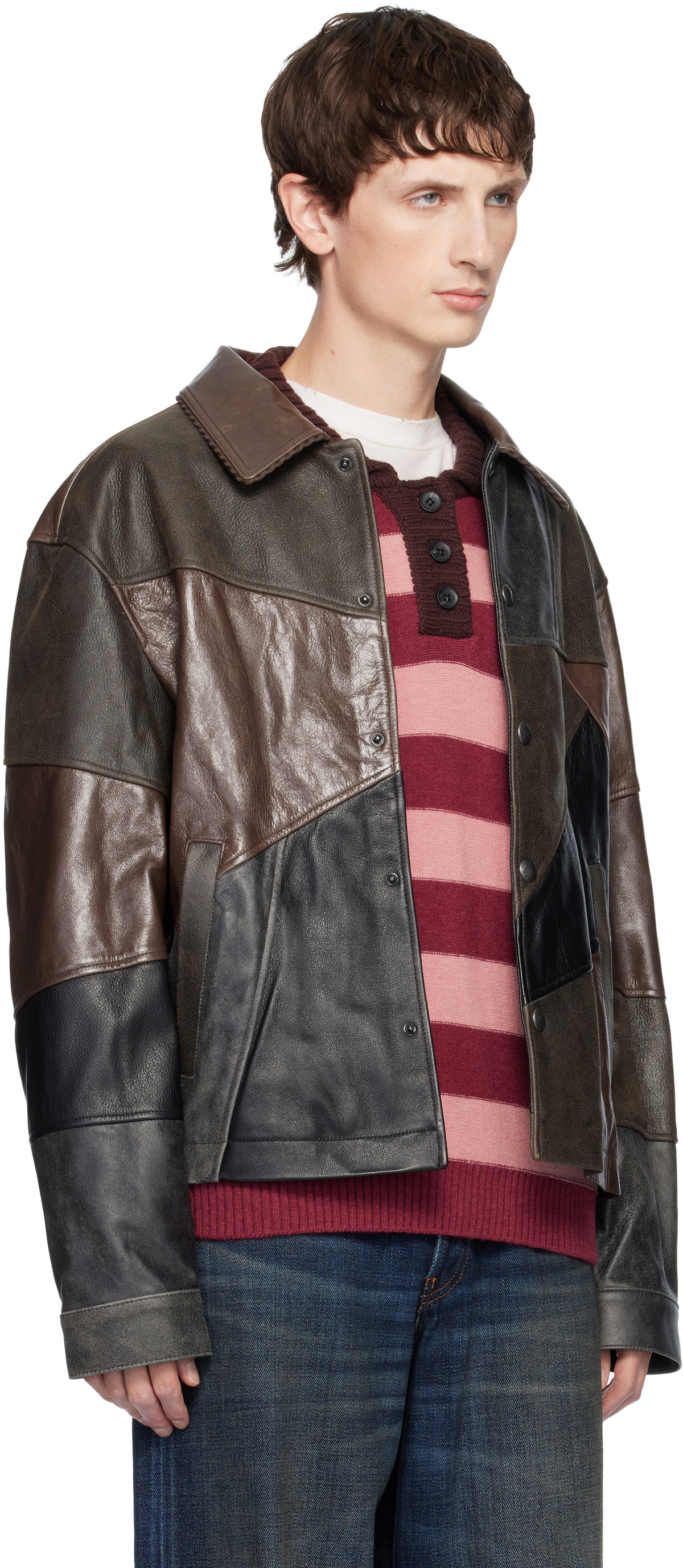 Andersson Bell Black & Brown Patchwork Leather Jacket Andersson Bell