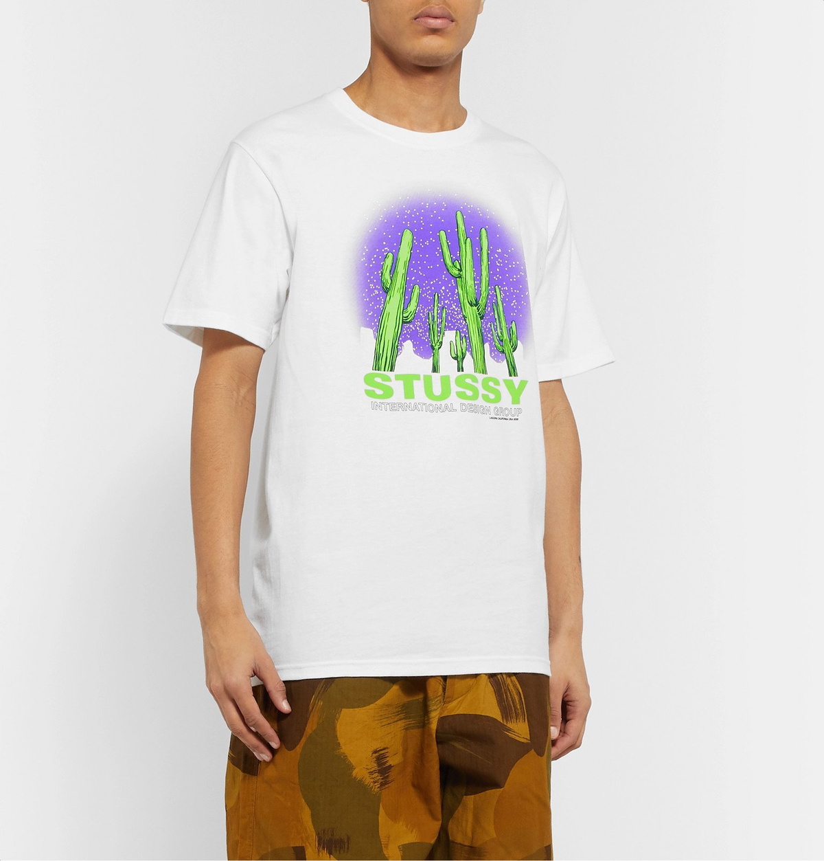Stüssy - Logo-Print Cotton-Jersey T-Shirt - White Stussy