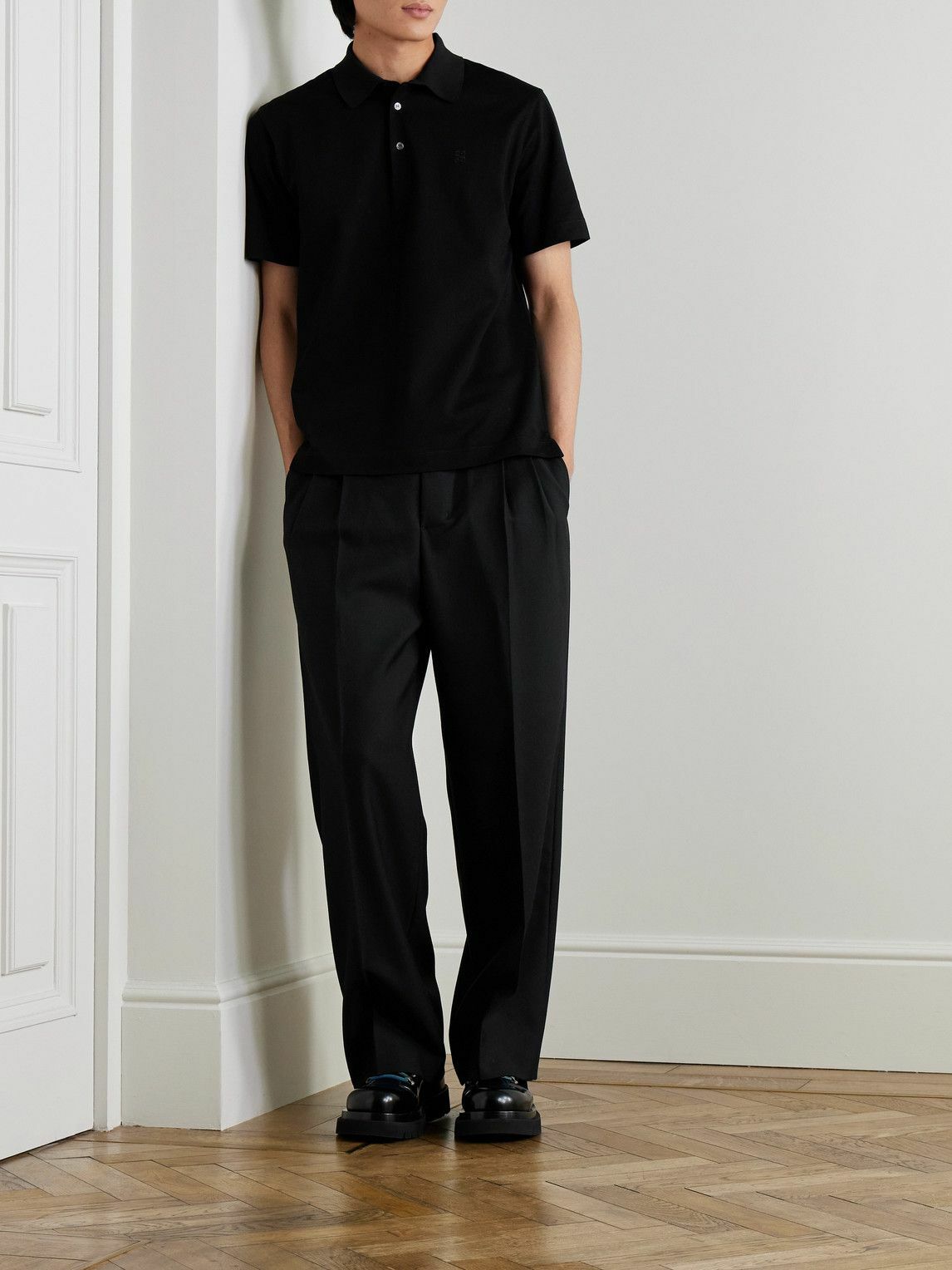 Givenchy - Logo-Embroidered Cotton-Piqué Polo Shirt - Black Givenchy