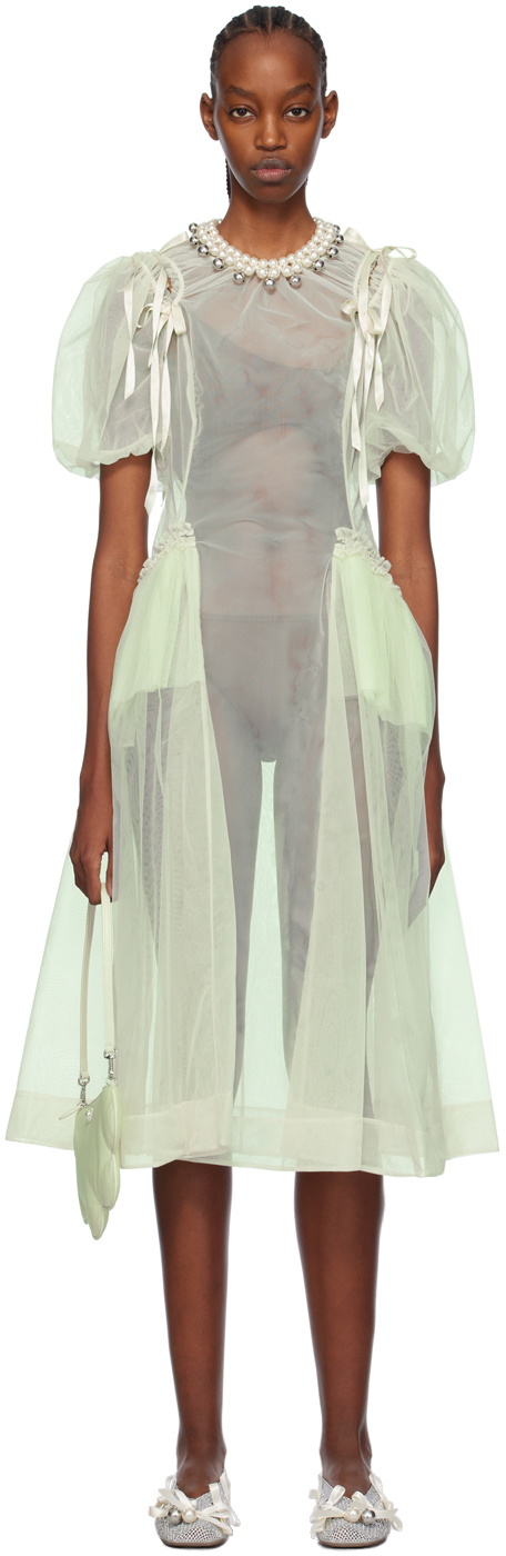 Simone Rocha Green Bite Midi Dress Simone Rocha