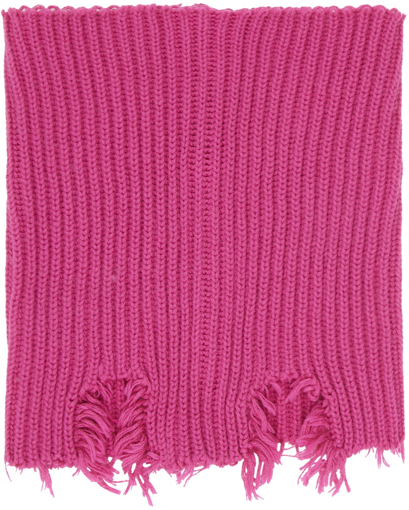 MM6 Maison Margiela Pink Ribbed Scarf MM6 Maison Margiela