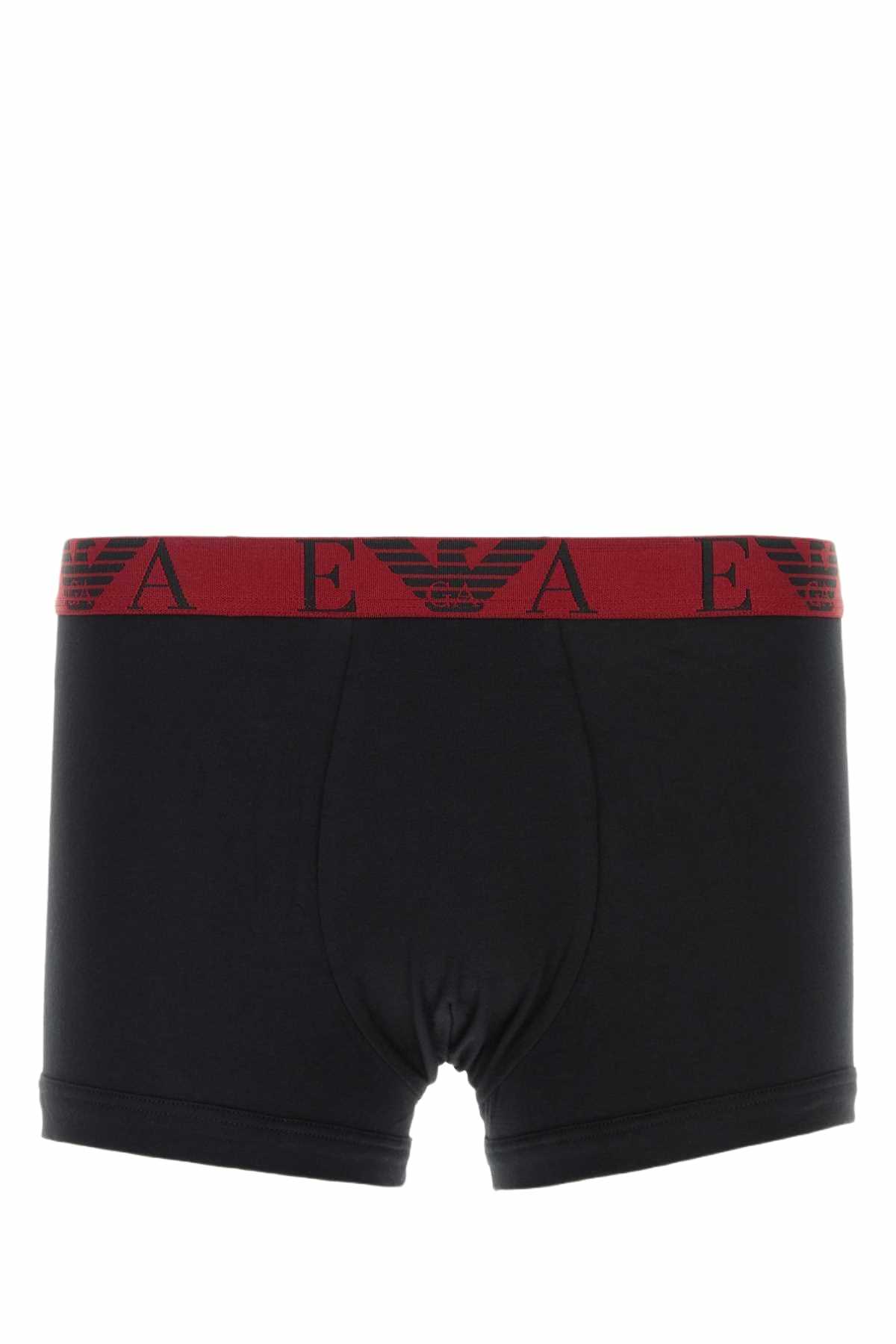 Emporio Armani Black Stretch Cotton Boxer Set Emporio Armani
