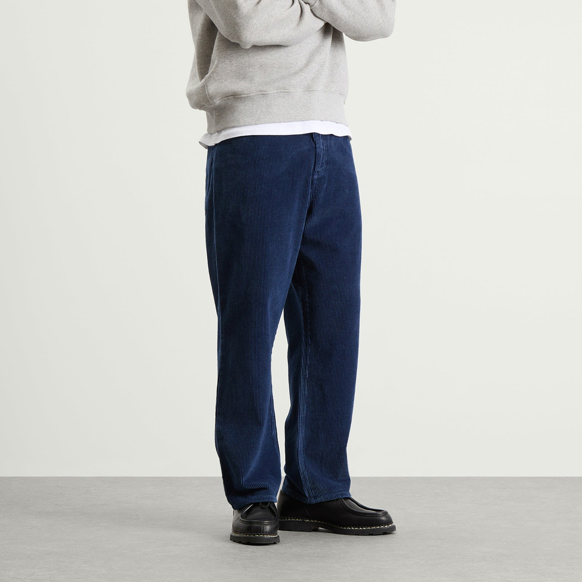 Folk Men's Barrel Leg Pant in Washed Indigo Cord Folk