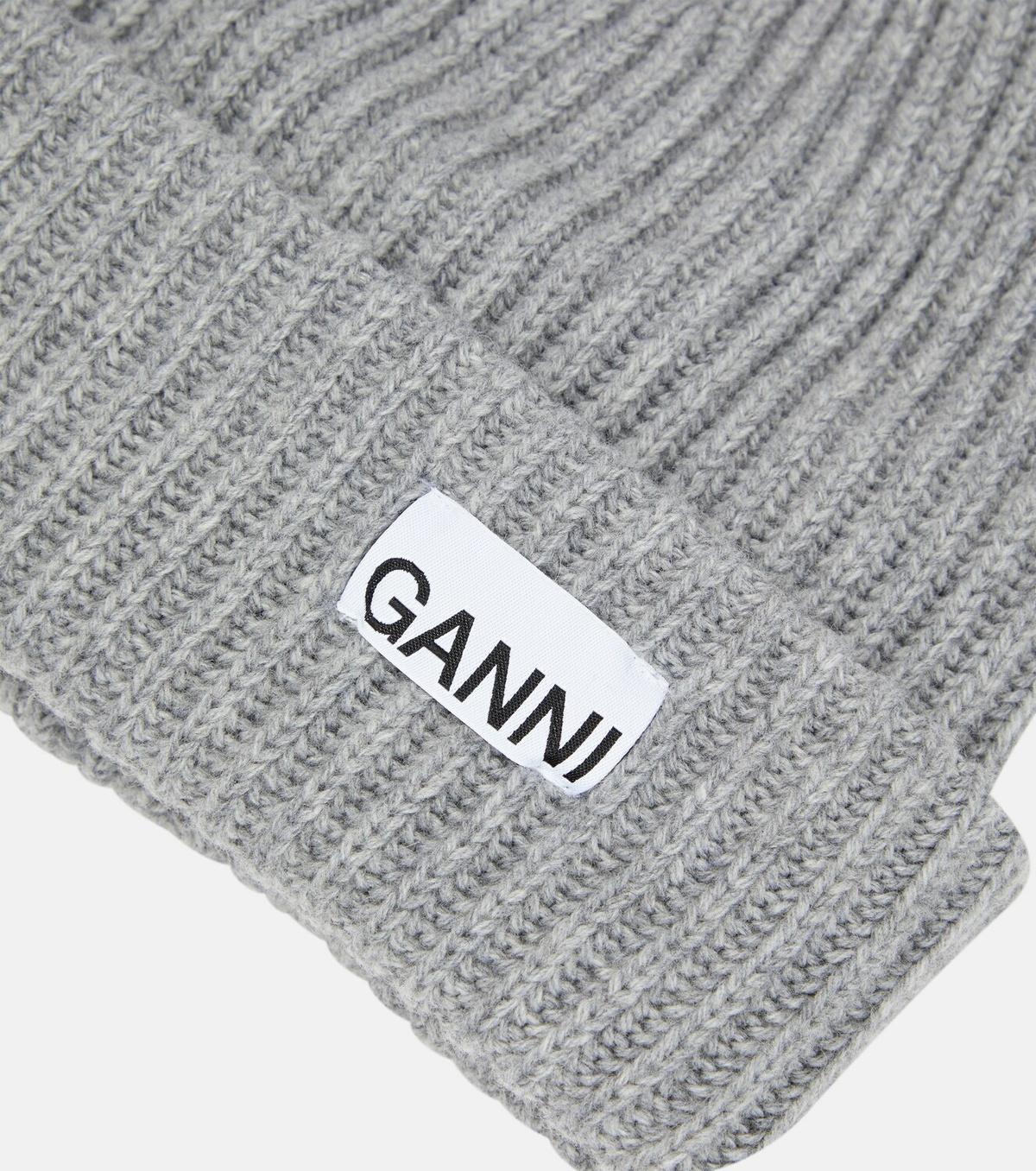 Ganni - Ribbed-knit wool-blend beanie GANNI