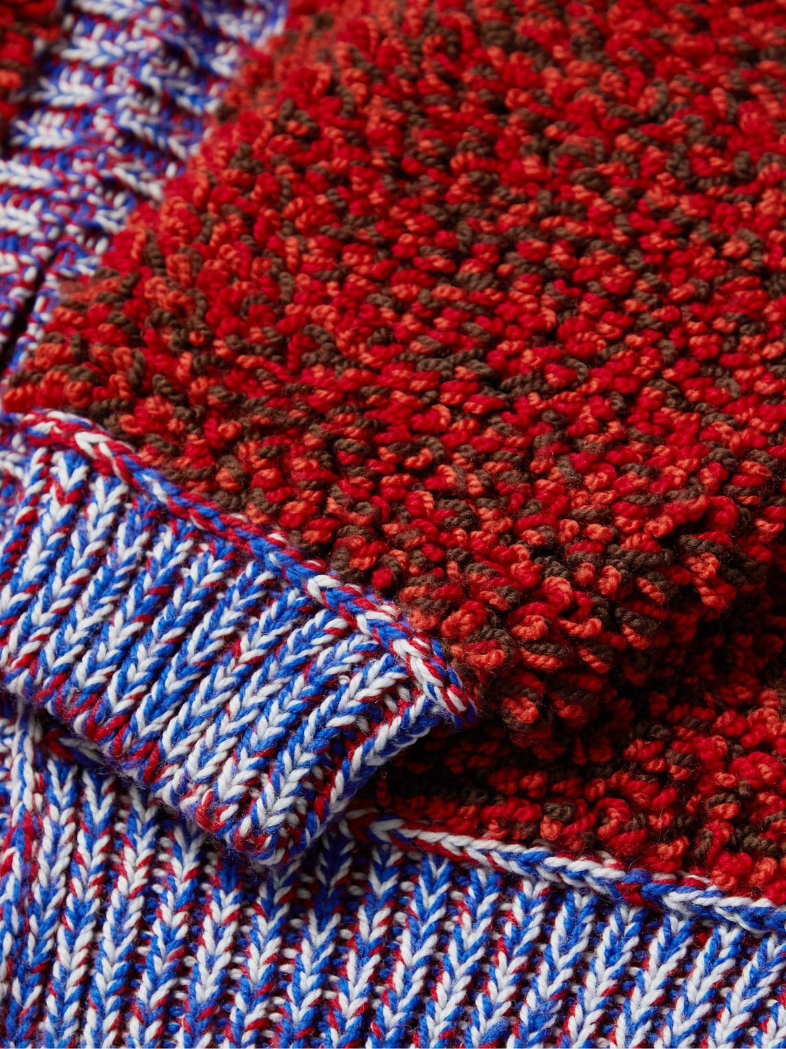 BODE - Trekking Tie-Front Merino Wool Cardigan - Red Bode