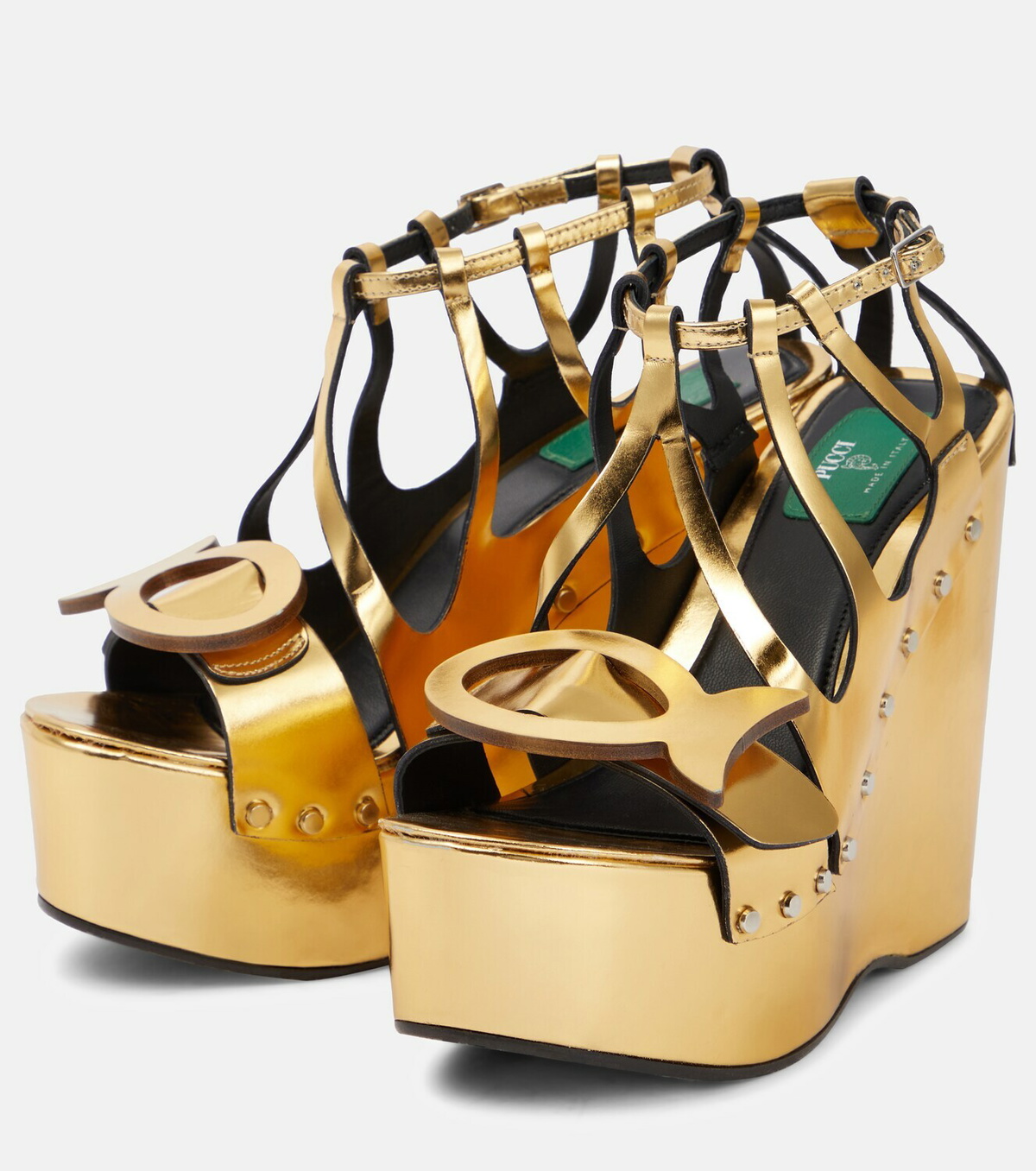 Pucci - Leather wedge sandals Emilio Pucci