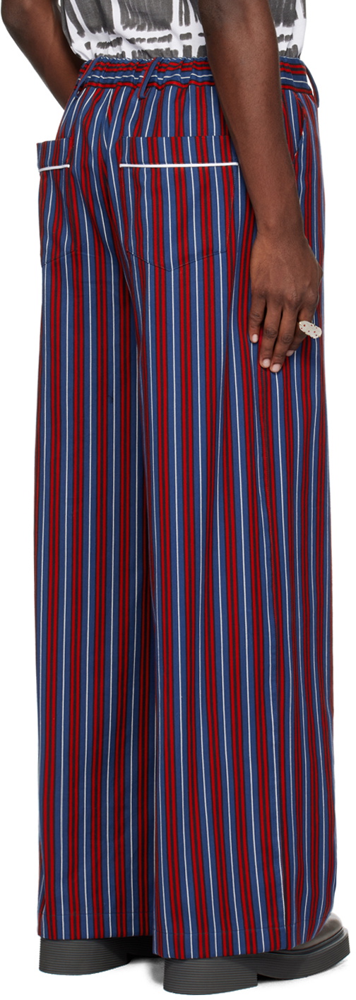 Marni Red & Black Striped Trousers Marni