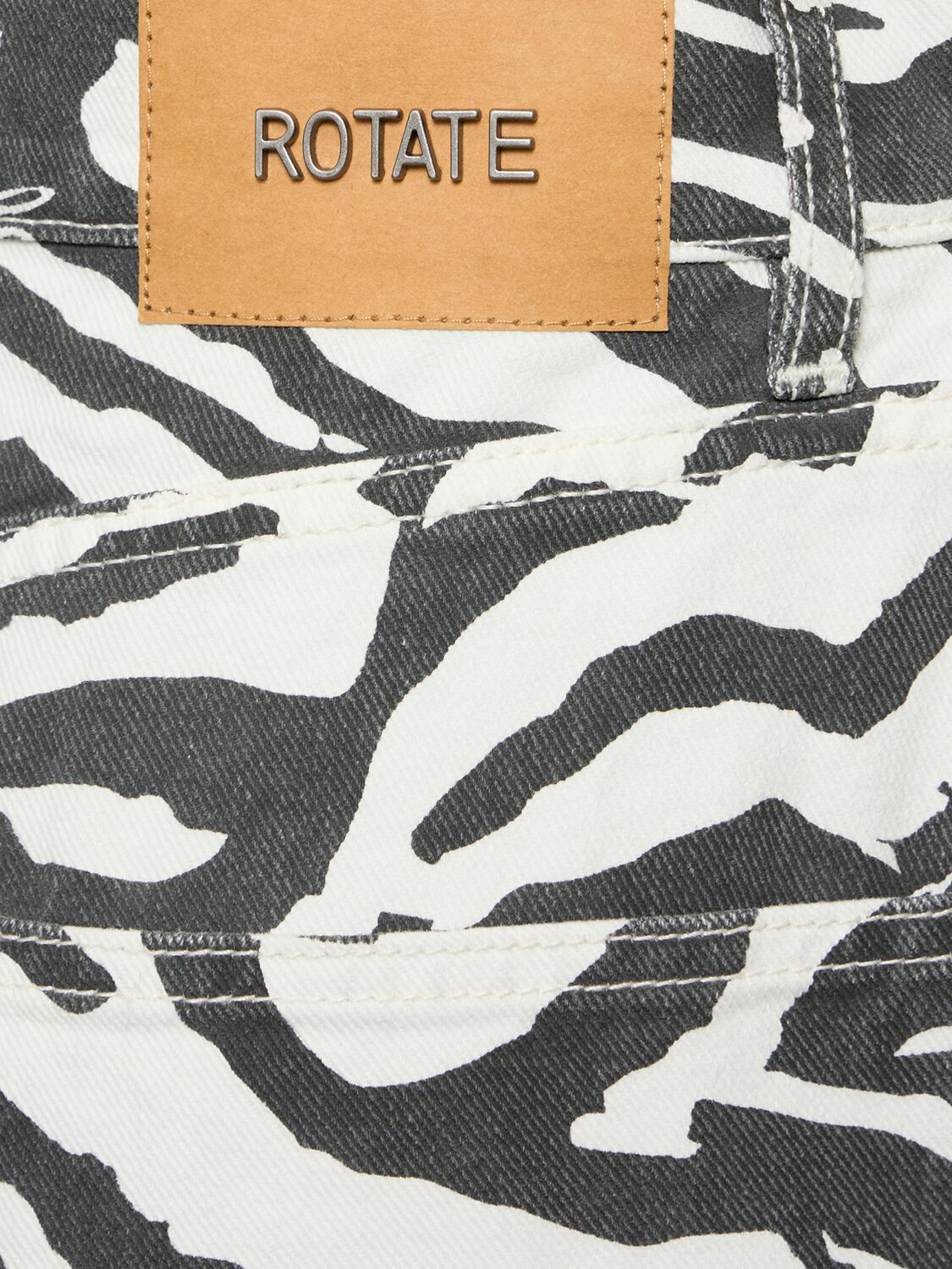 ROTATE Nela Zebra Print Denim Mini Skirt ROTATE Birger Christensen