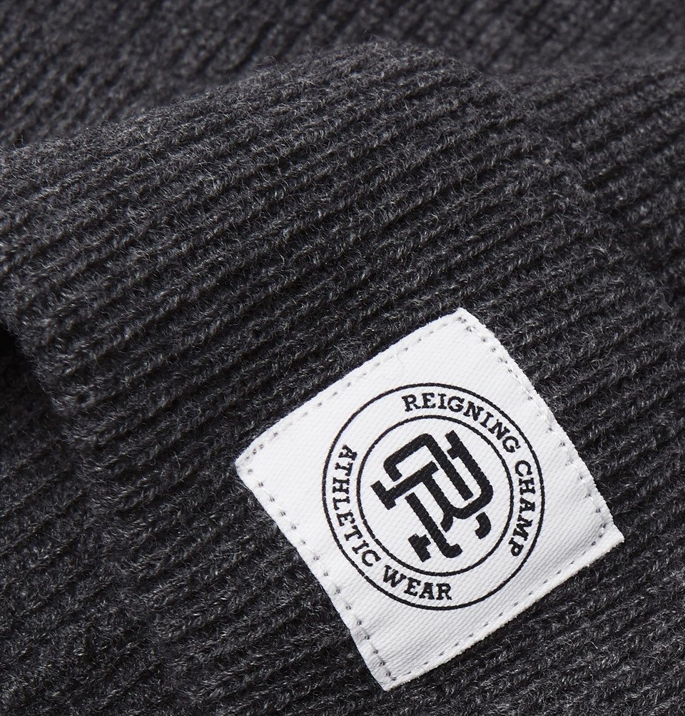 Reigning Champ - Logo-Appliquéd Ribbed Wool Beanie - Gray Reigning Champ